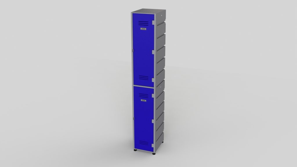 2 Tier Plastic Locker | Flat Top Solid | Triple H Display