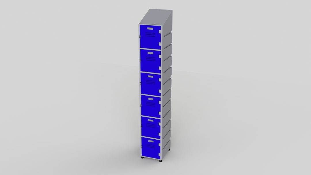 6 Tier Plastic Locker | Slant Top Solid | Triple H Display