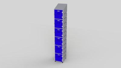 6 Tier Plastic Locker | Slant Top Solid | Triple H Display